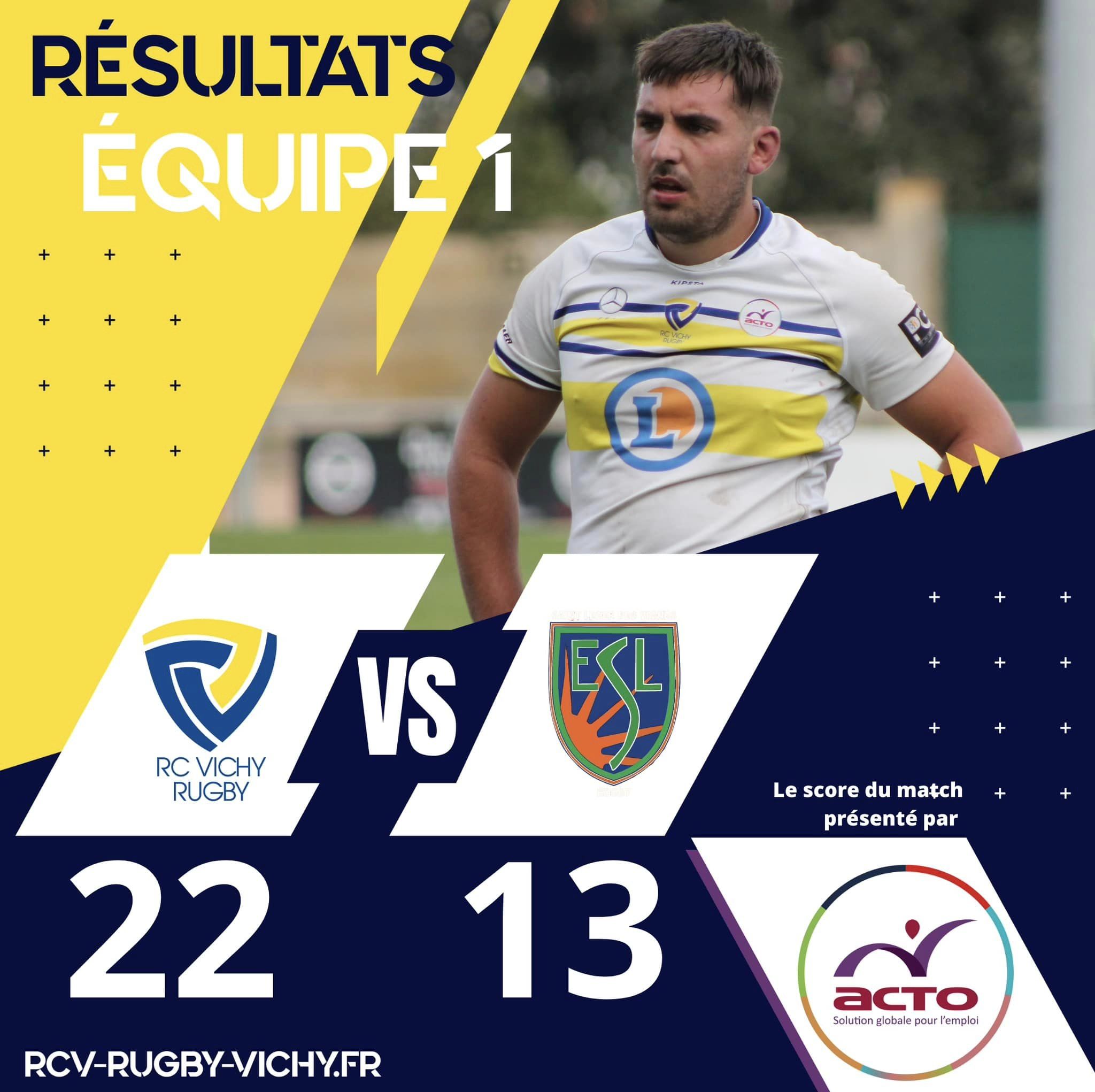 Résultats J12 - Racing Club Vichy Rugby - RCV